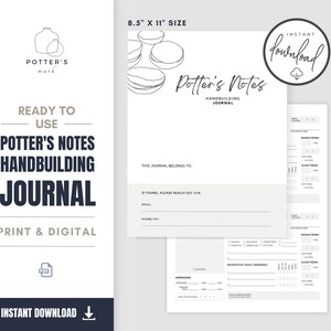 Potter's Notes Handbuilding Journal | Digital Fillable PDF AND Print-at ...