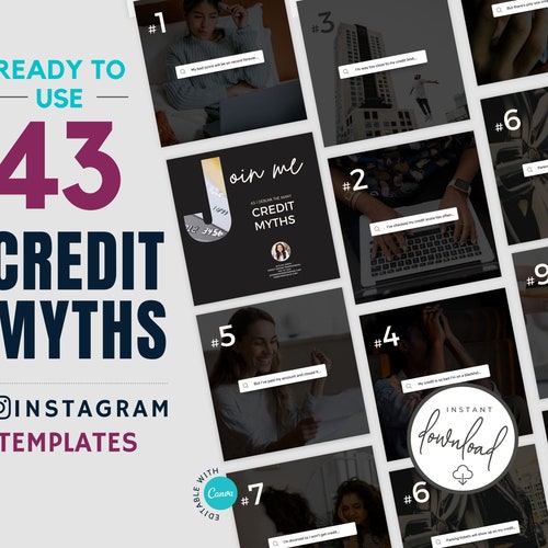 Credit Repair Instagram Post Templates. Social Media Bundle - Etsy