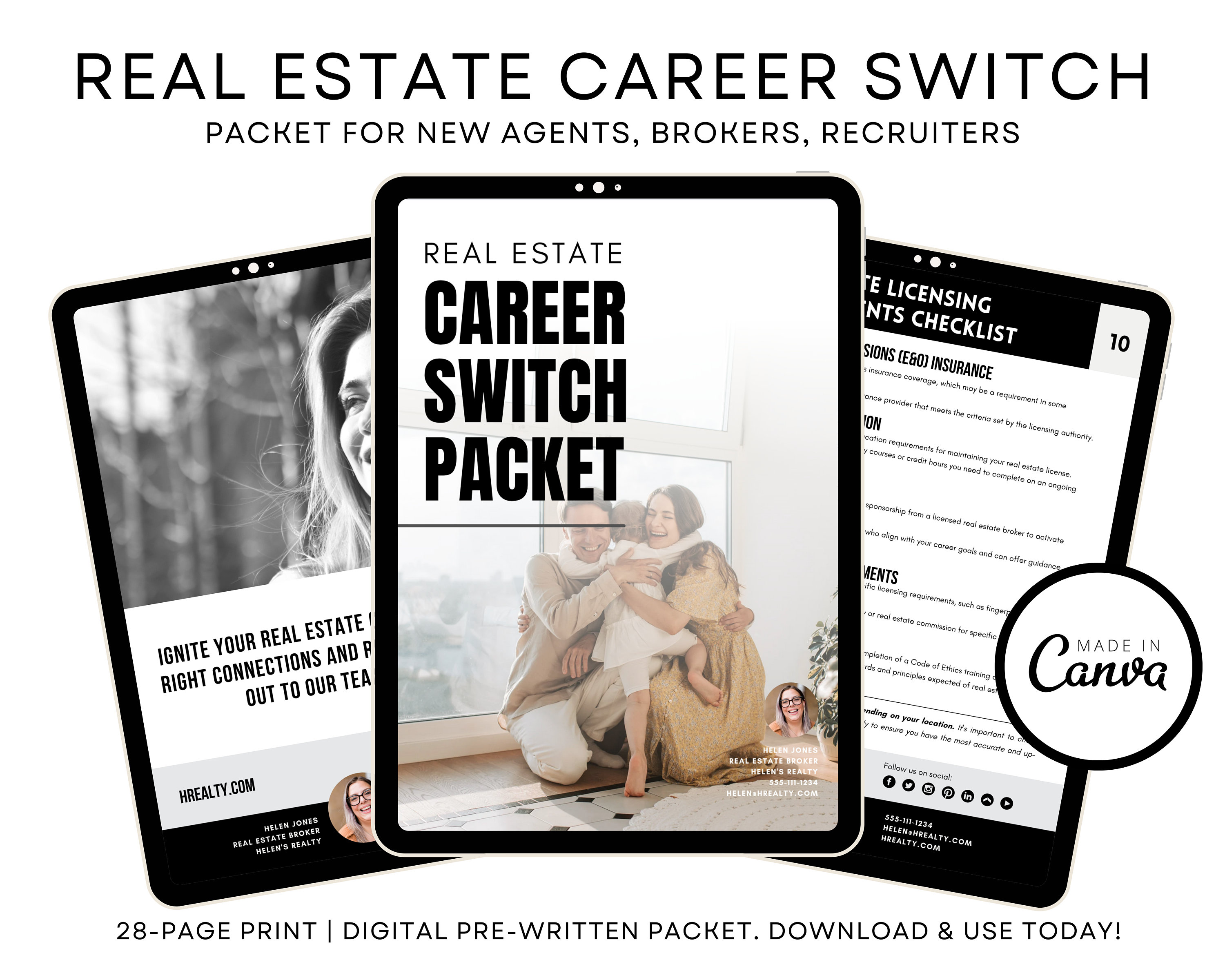 Real Estate Career Switch Guide: New Agent Recruiting (CANVA Template) - Etsy