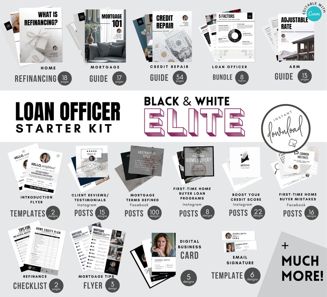 Loan Officer Marketing Kit: Social Media Templates, Guides (CANVA ...
