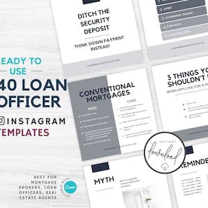 Loan Officer Instagram Posts: Mortgage Marketing Templates (CANVA ...