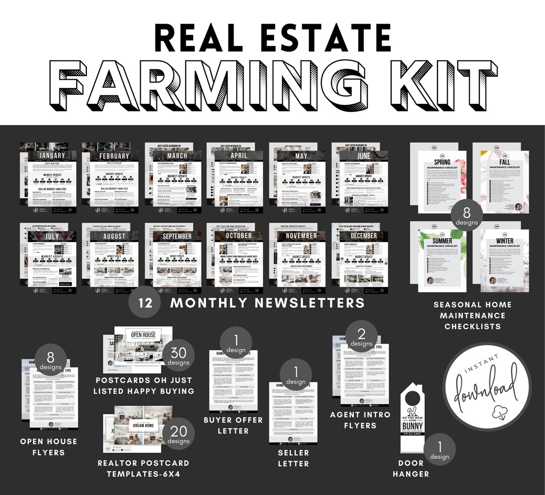 Real Estate Farming Kit: Realtor Newsletter Templates (digital Download ...