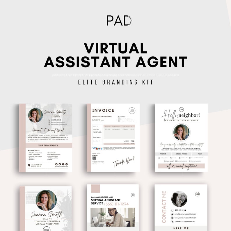 Virtual Assistant Branding Kit: Social Media Templates (canva Download ...