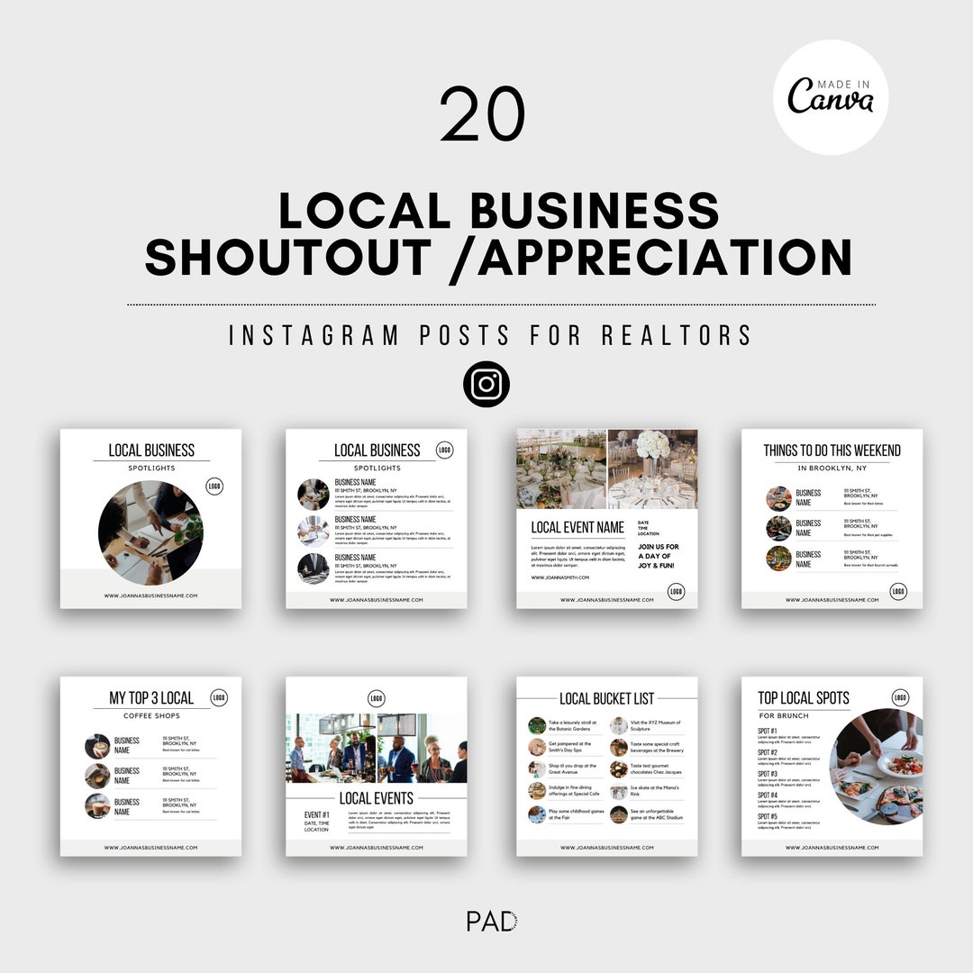 Local Business Instagram Posts | Realtor Marketing Templates (digital ...