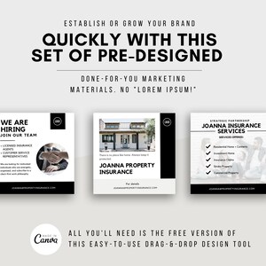 P&C Insurance Agent Instagram Post Templates: Marketing Bundle (CANVA ...