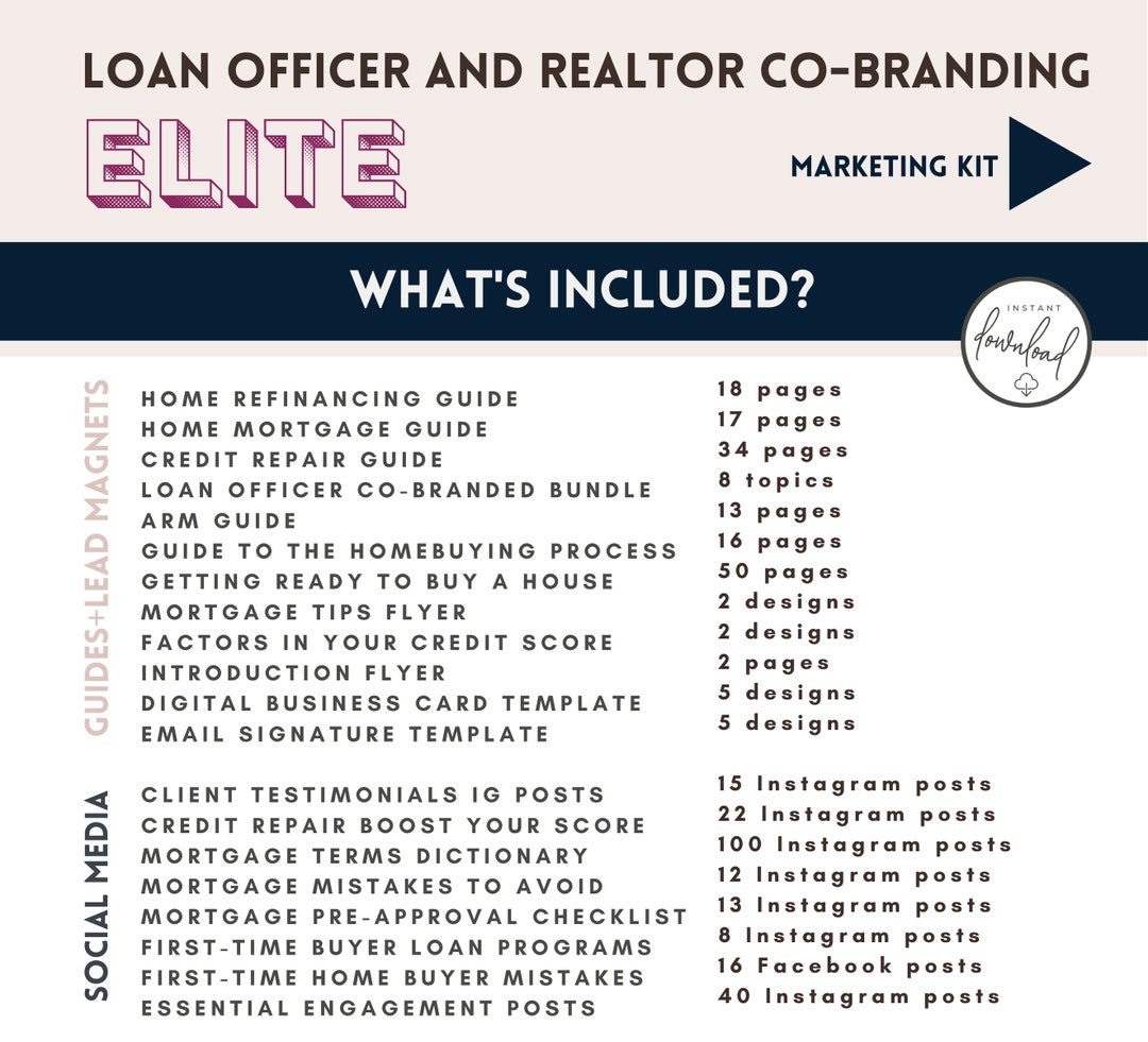 Realtor Mortgage Co-branded Marketing Kit: CANVA Templates (digital ...