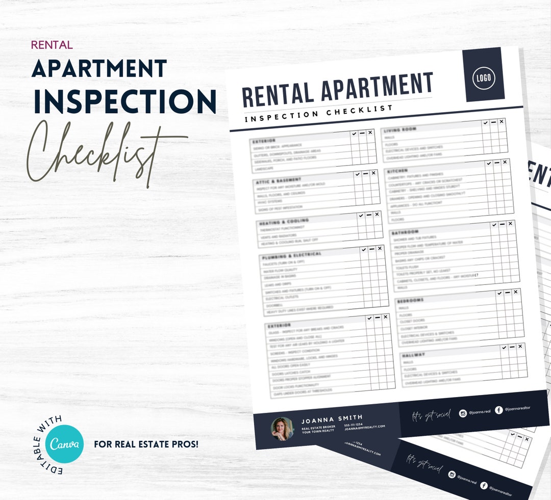 Rental Apartment Inspection Checklist Realtor Template Real State ...