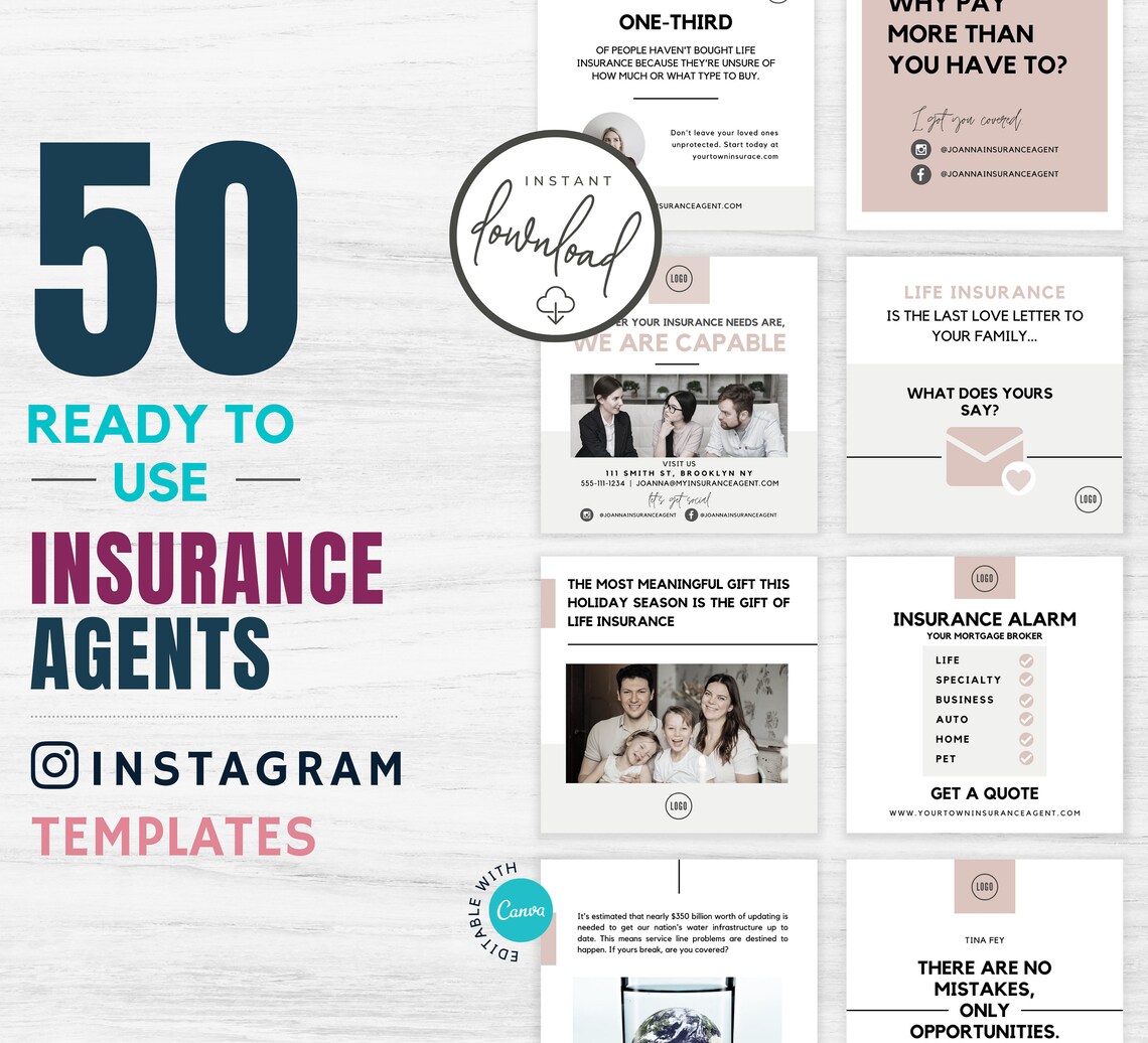 50 Insurance Broker Posts Insurance Agent Instagram Posts - Etsy