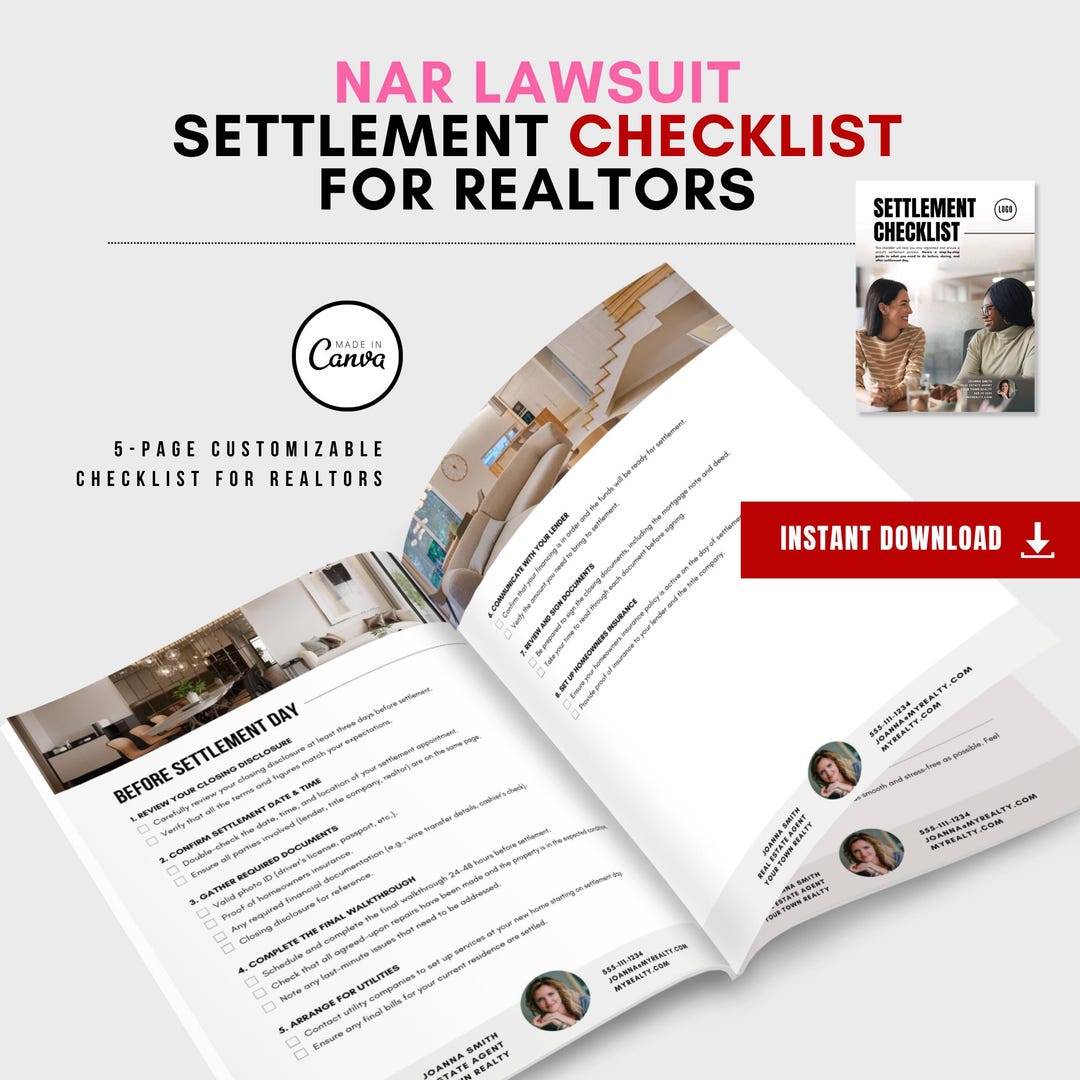 NAR Settlement Checklist for Realtors: Step-by-step Guide (digital ...