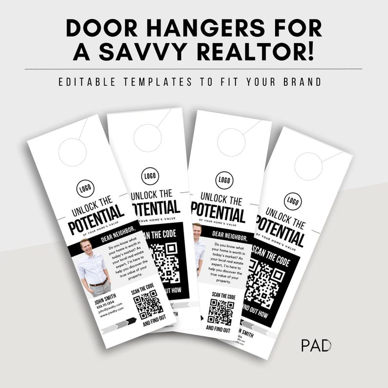 Editable Real Estate CMA Door Hanger Template With QR Code (digital ...