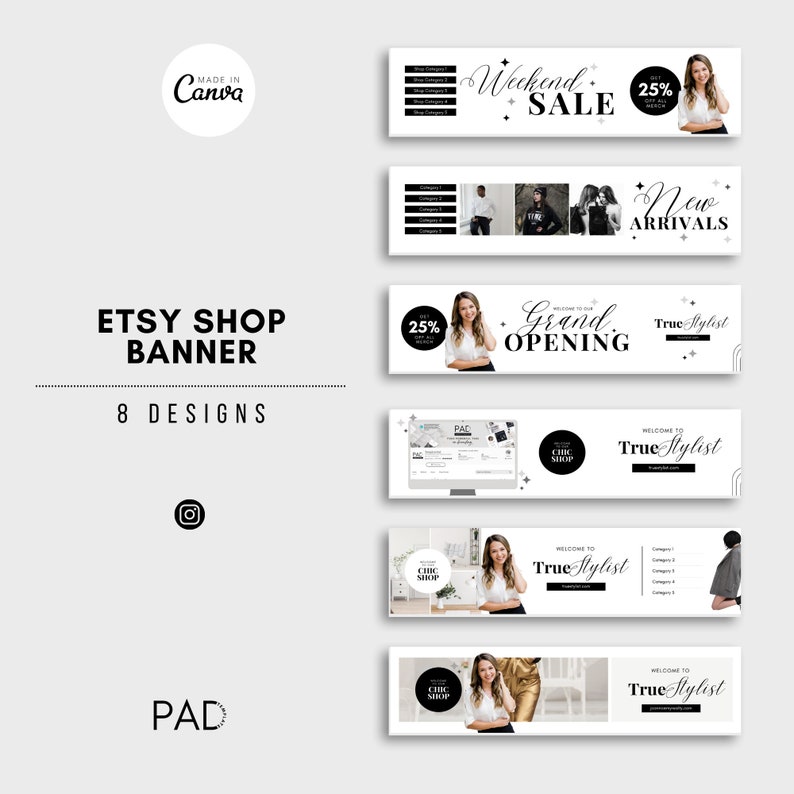 Etsy Shop Branding Kit: Banner, Icons, Listing Templates (canva ...
