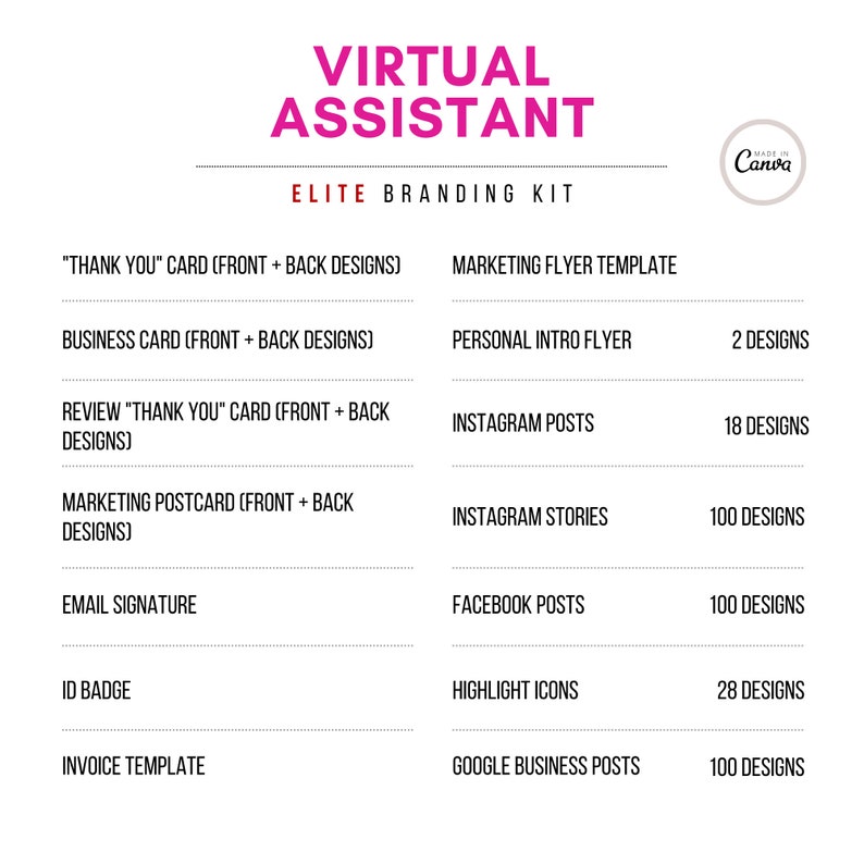Virtual Assistant Branding Kit: Social Media Templates (canva Download ...