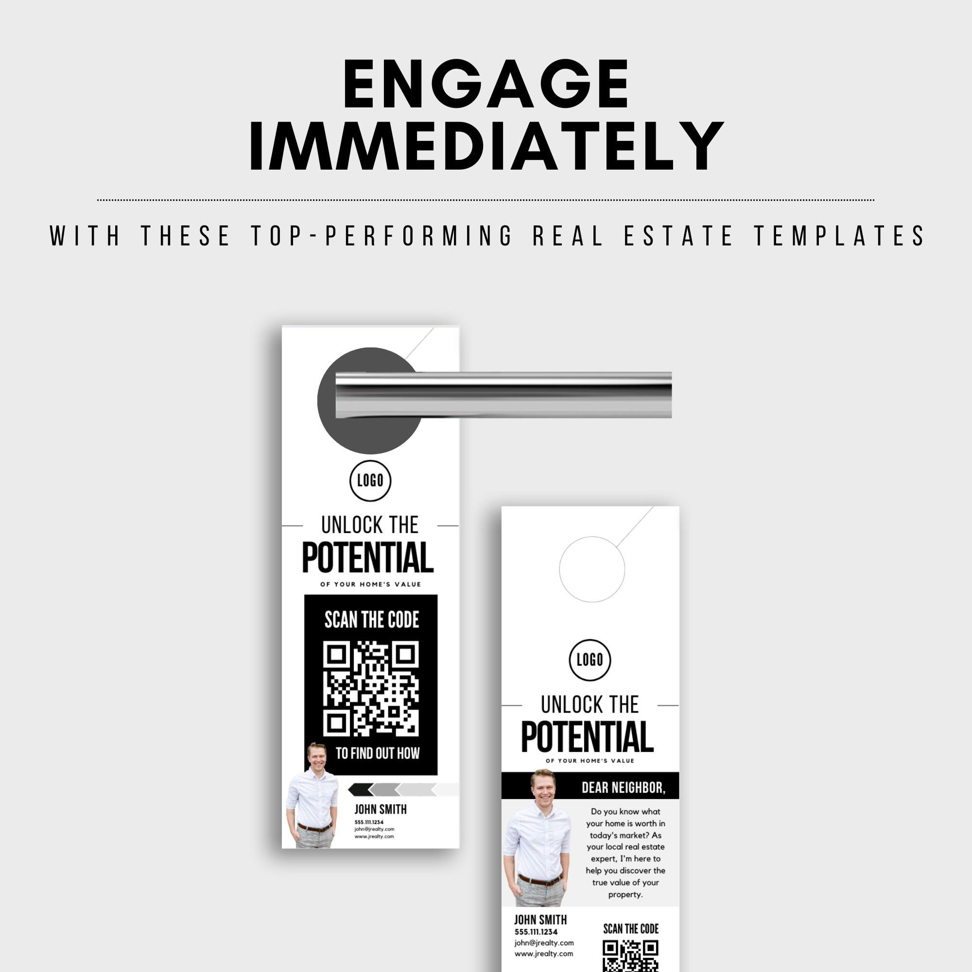 Editable Real Estate CMA Door Hanger Template With QR Code (digital ...