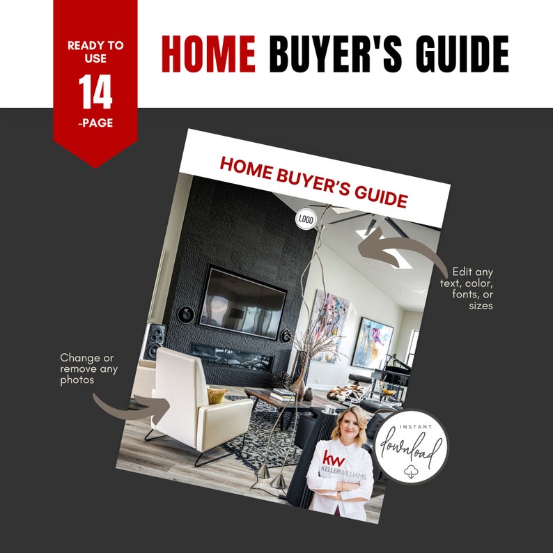 KW Keller Williams Home Buyer's Guide Realtor Marketing Bestseller Canva Template KW Real Estate ...