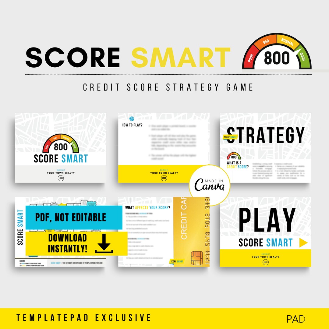 Score Smart Credit Strategy Game: Realtor Marketing (printable PDF) - Etsy