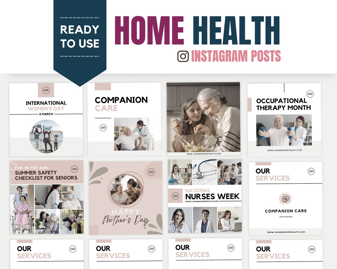 Instagram Post Templates for Home Care Homecare Instagram - Etsy