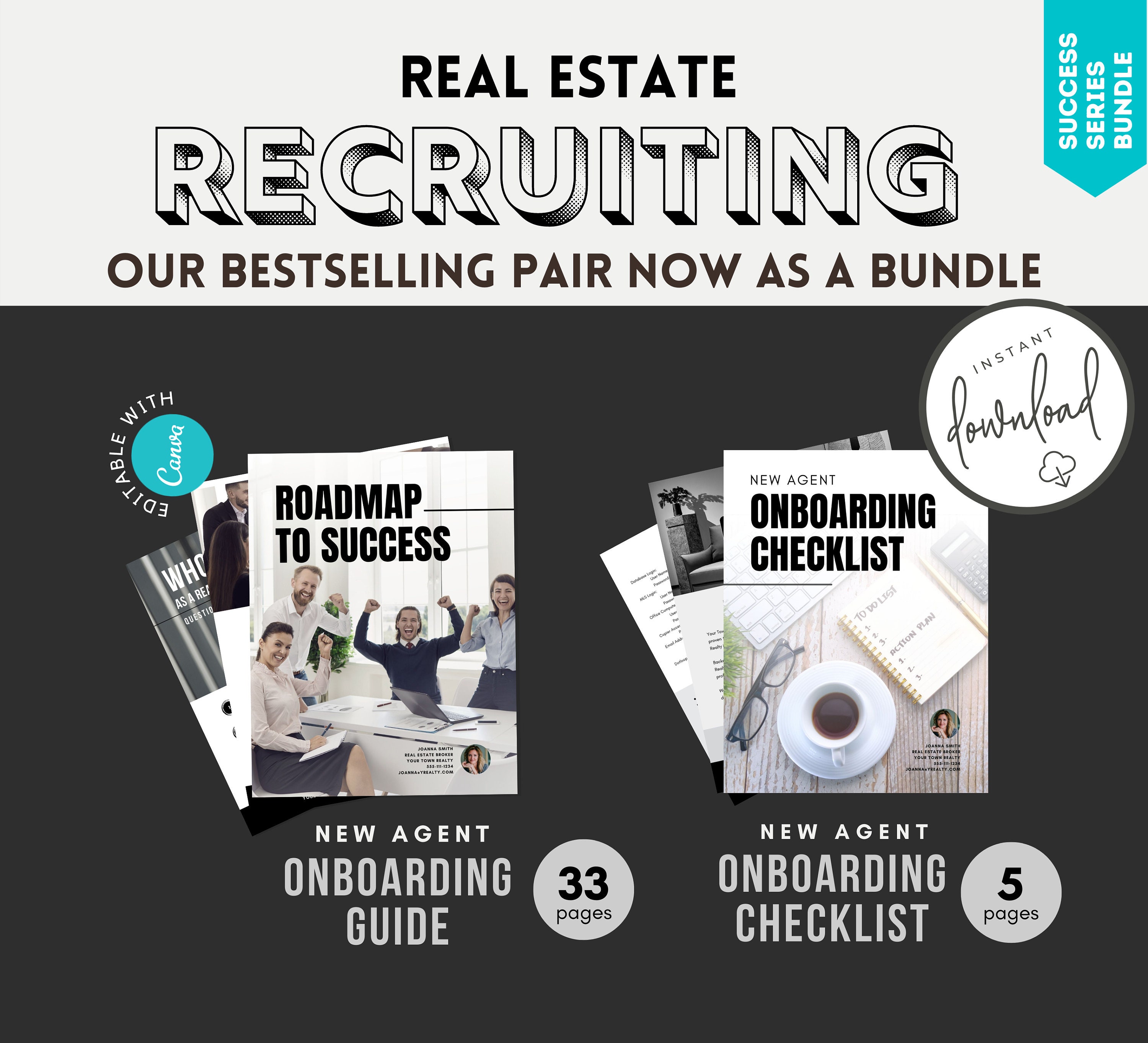 Real Estate Onboarding Bundle: Realtor Hiring Kit (CANVA Editable ...