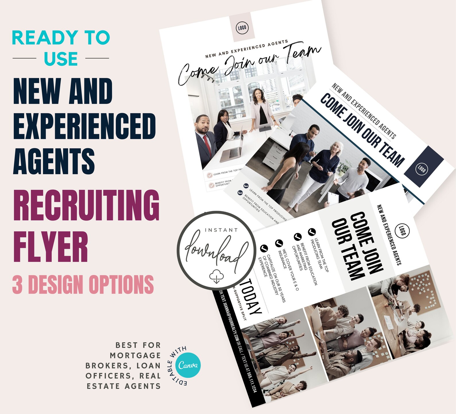 Real Estate Recruiting Flyer Realtor Hiring Real Estate - Etsy
