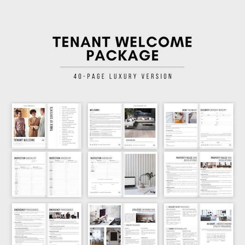 Tenant Welcome Packet: Luxury Rental Community Onboarding (editable ...