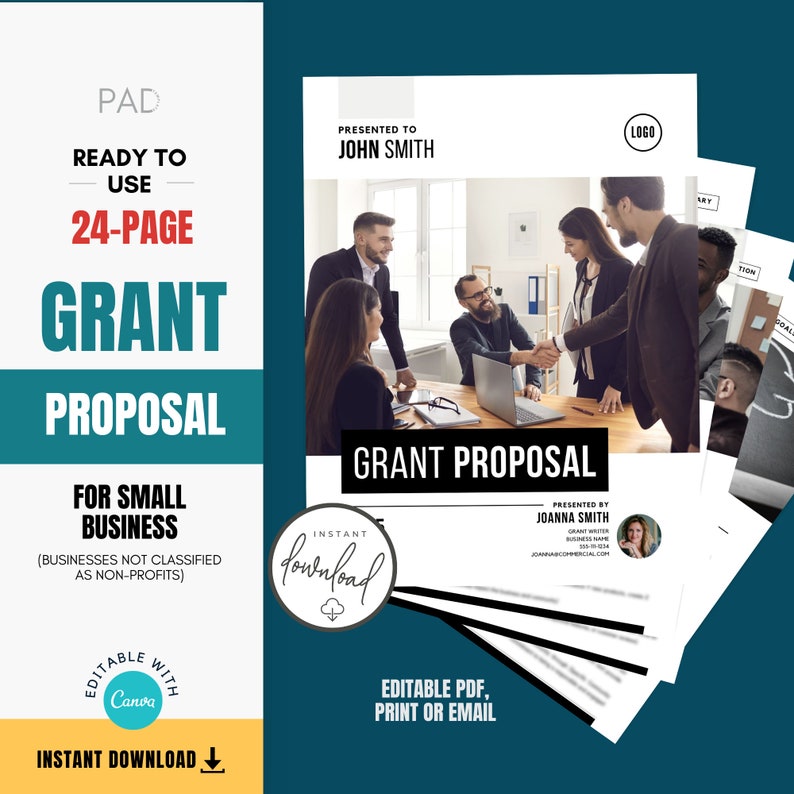 Grant Proposal Template for Small Businesses | Grant Writing | For ...
