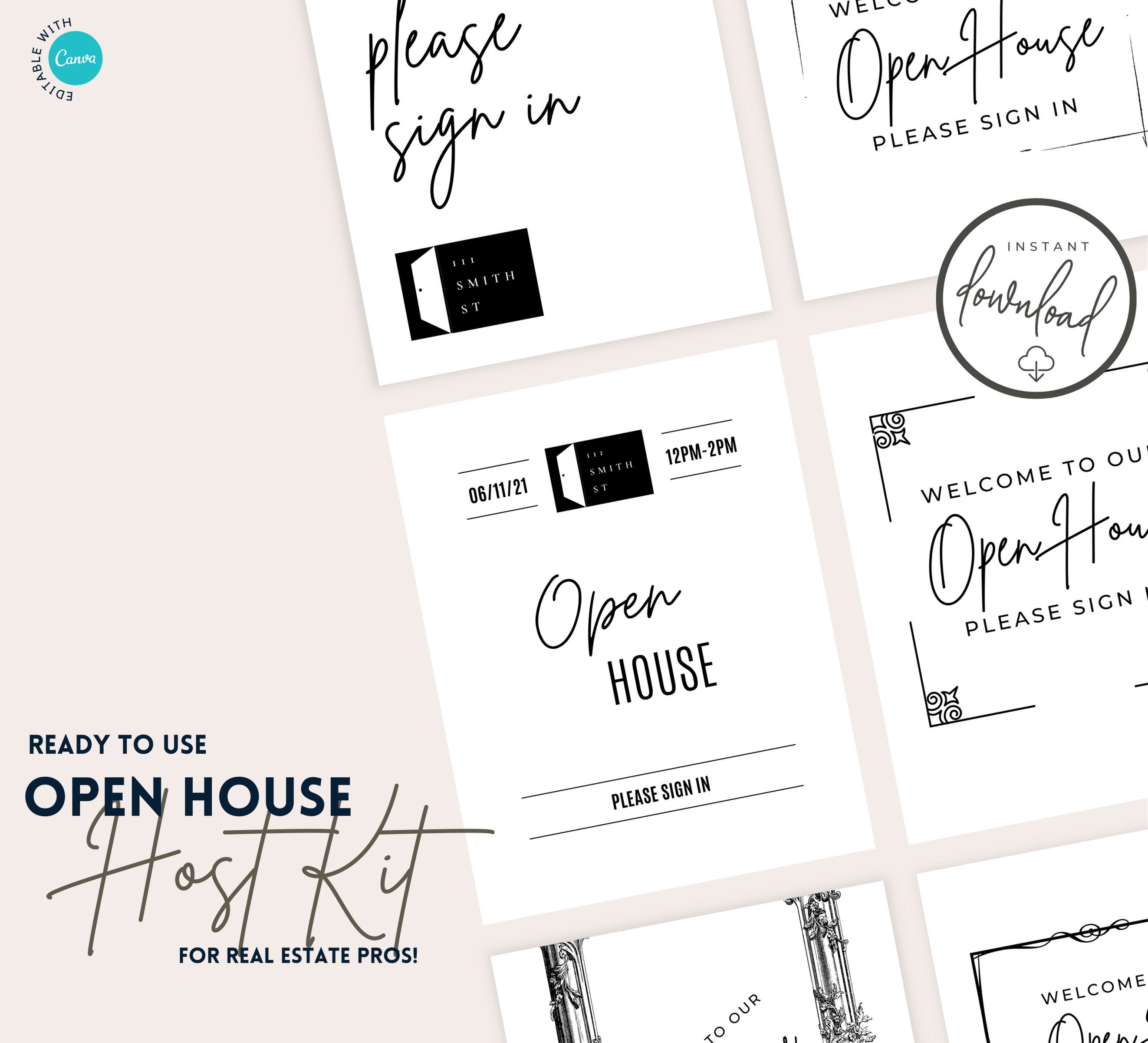 Open House Kit Editable Printables Realtor Templates Realtor Marketing ...
