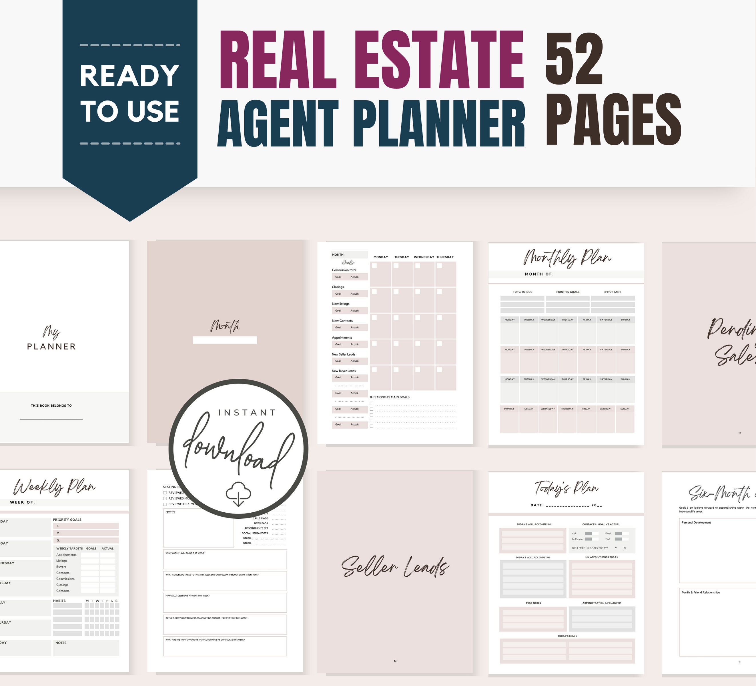 Printable Real Estate Agent Planner Complete Realtor Planner Instant ...