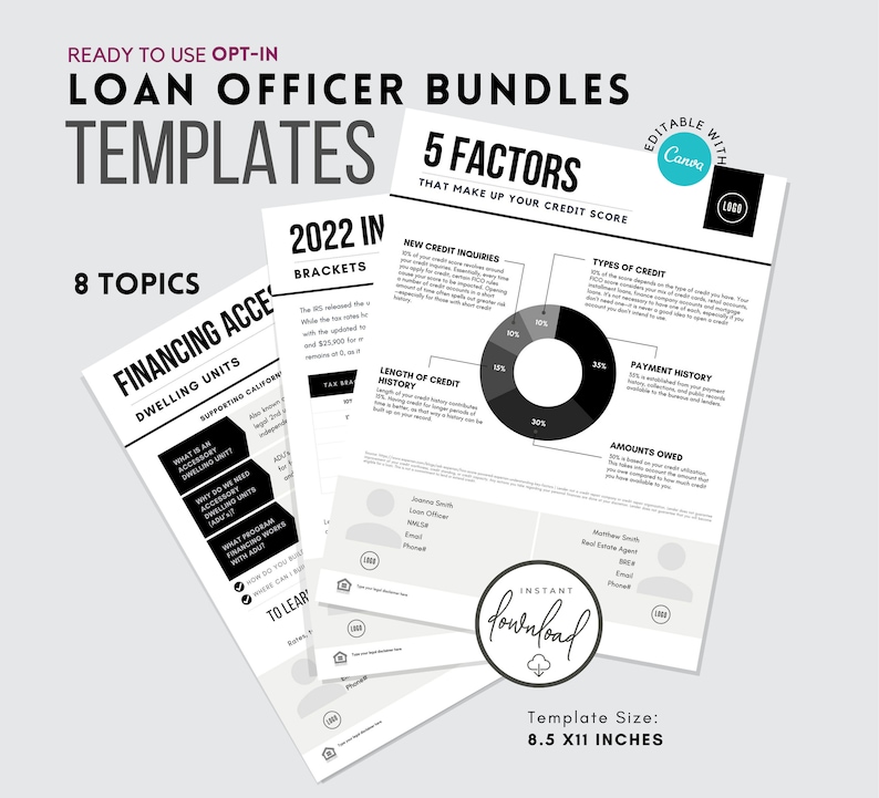 Loan Officer Marketing Kit: Social Media Templates, Guides (CANVA ...