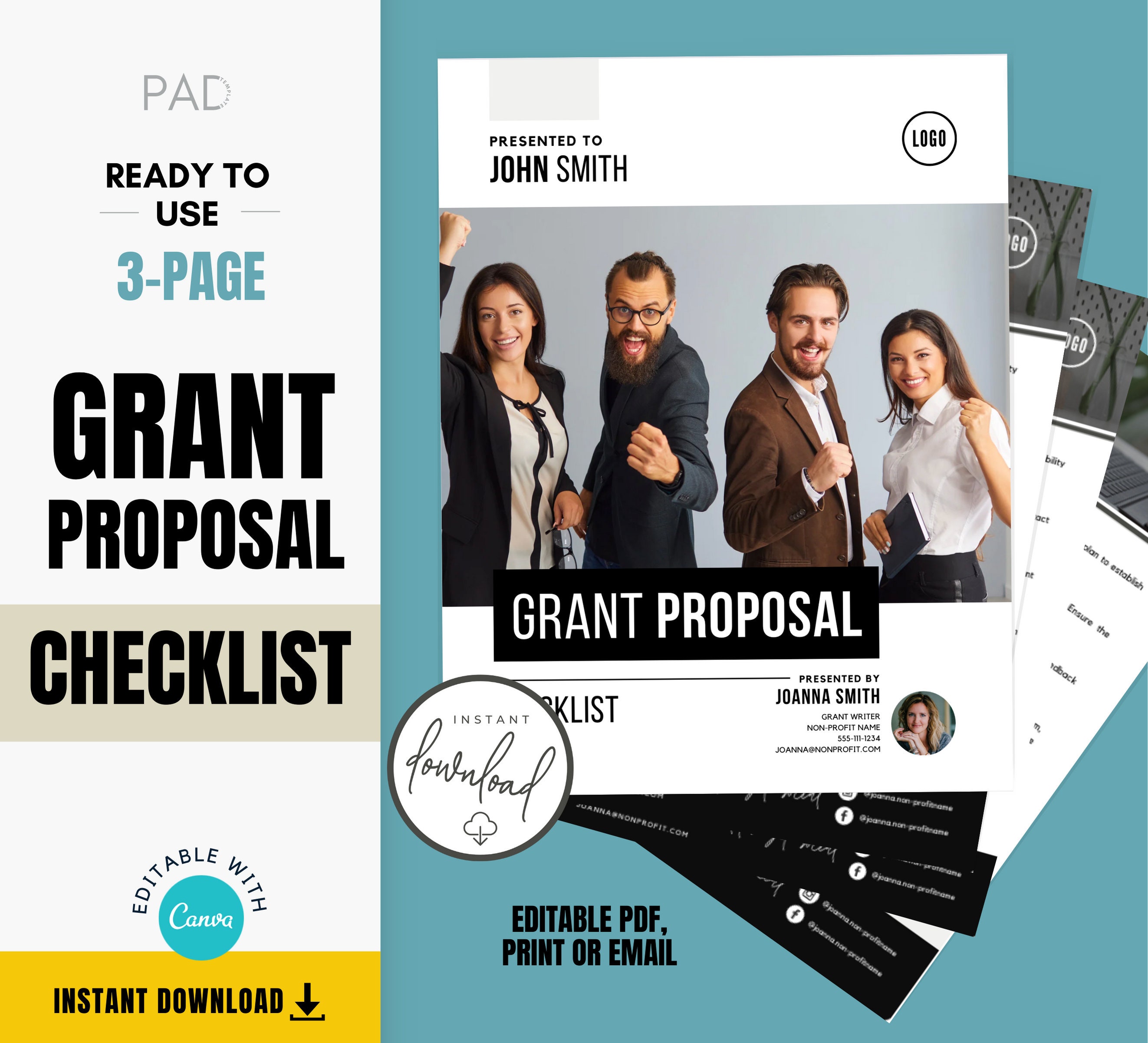 Nonprofit Grant Proposal Checklist: Editable Canva Template (digital ...