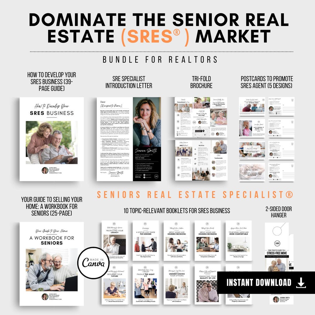SRES Realtor Marketing Kit: Senior Real Estate Specialist Bundle (canva ...