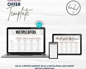 Multiple Offer Worksheet - Etsy