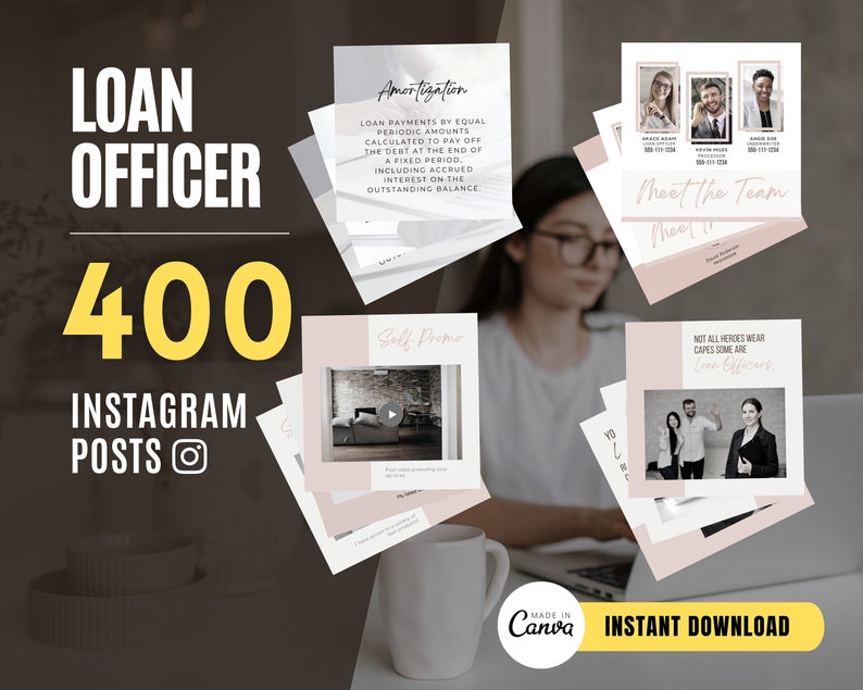 Loan Officer Instagram Posts: 400+ Canva Templates (digital Download ...