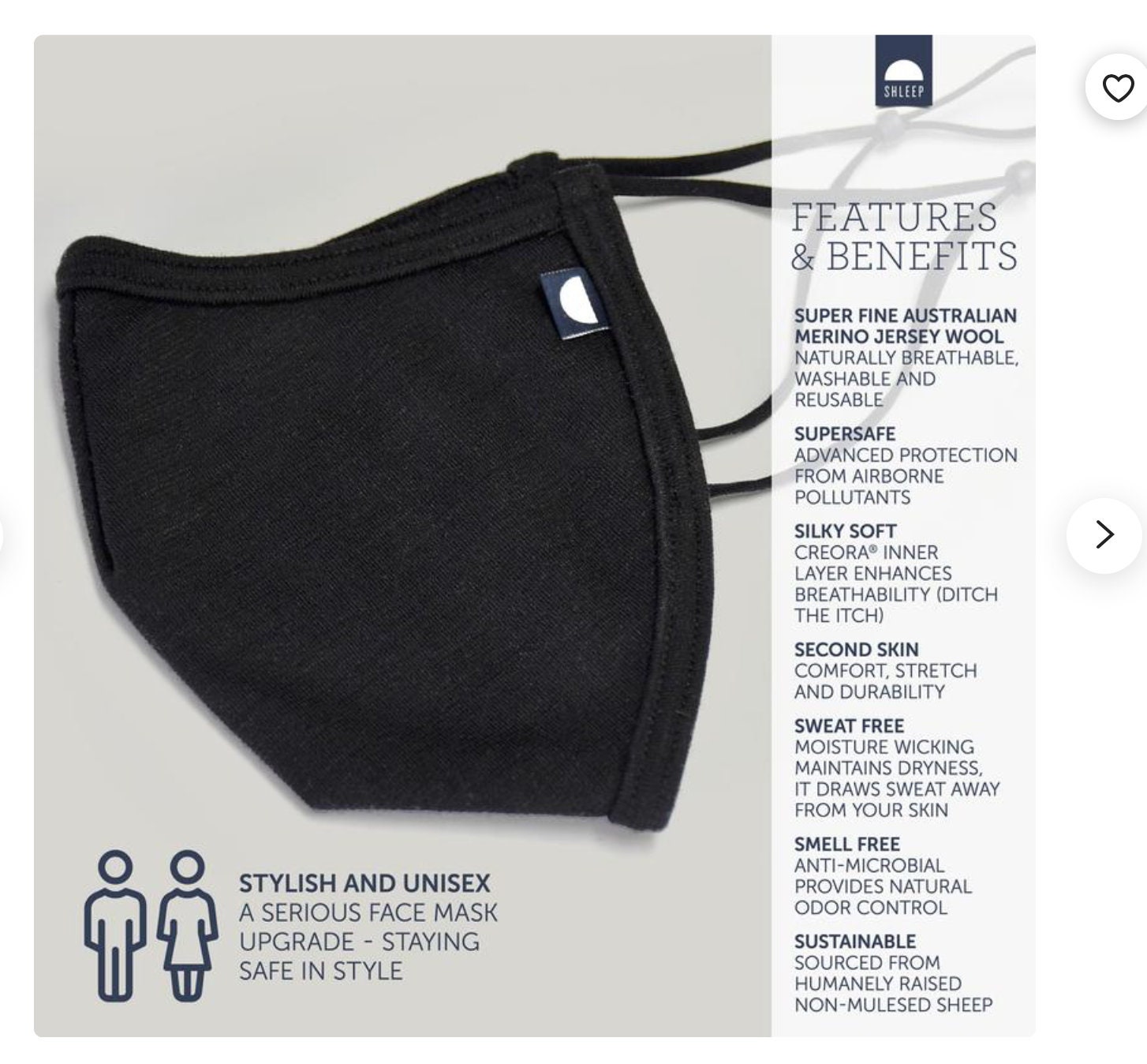 Shleep miracle of Merino™ Face Mask for Life and Style. Reusable ...