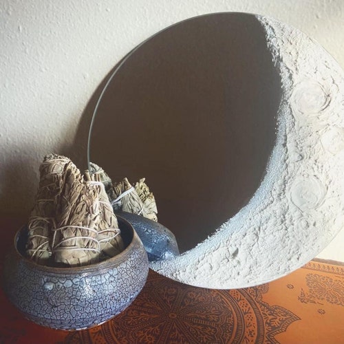 Hand-painted 10 Moon Face Mirror Wall Art Cottage - Etsy