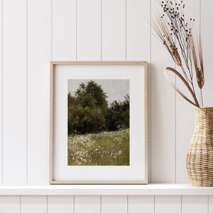 Meadow | Vintage Spring Landscape | Green Field Nature Painting ...