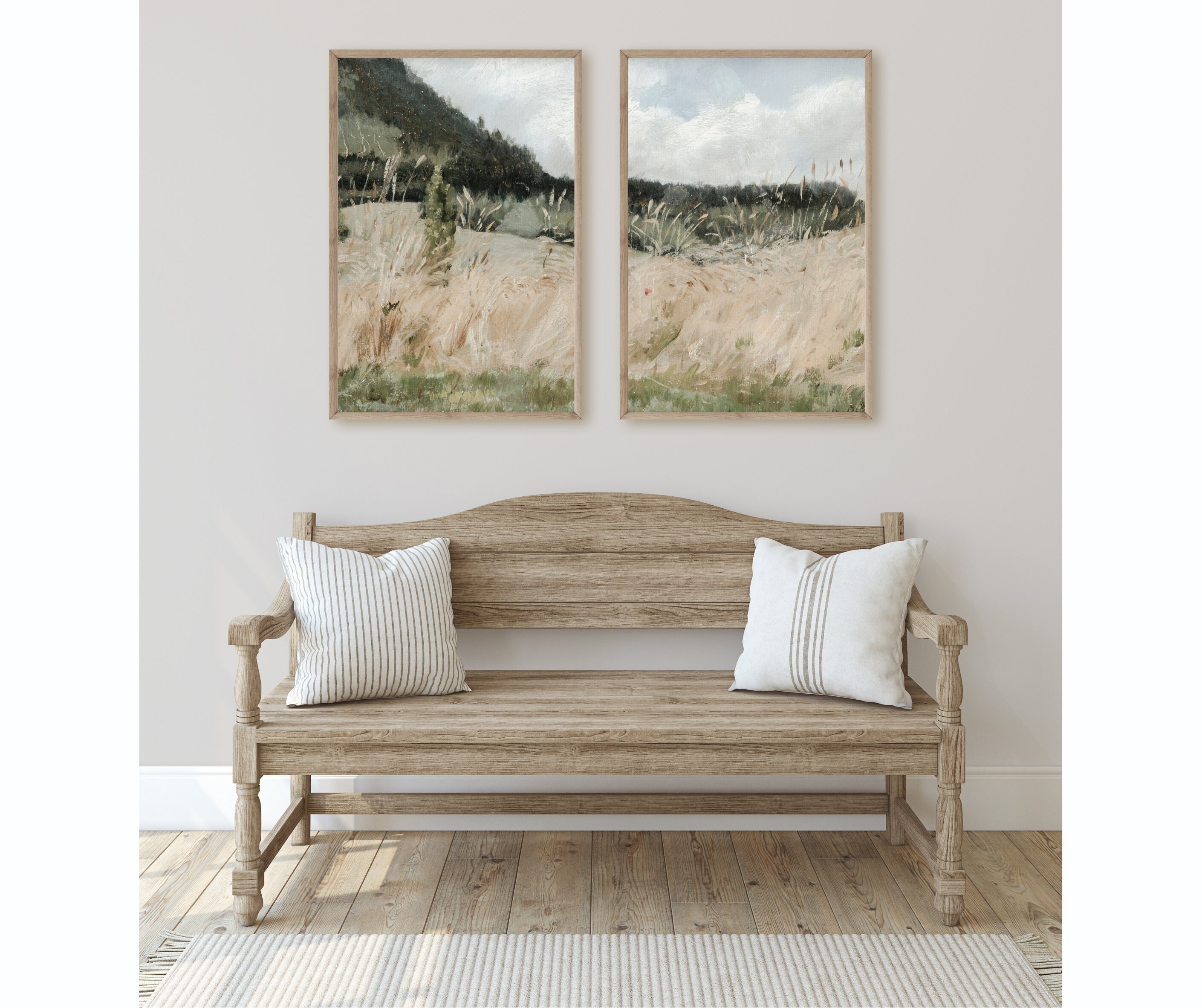 Corn Field Set Vintage Nature Landscape Painting Farm - Etsy