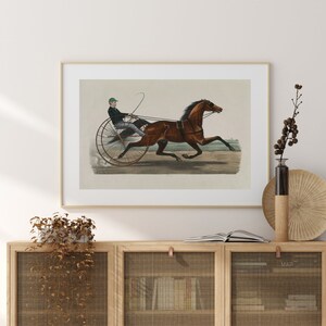 Harness Racing | Vintage Horse and Cart Painting | Equestrian Derby ...