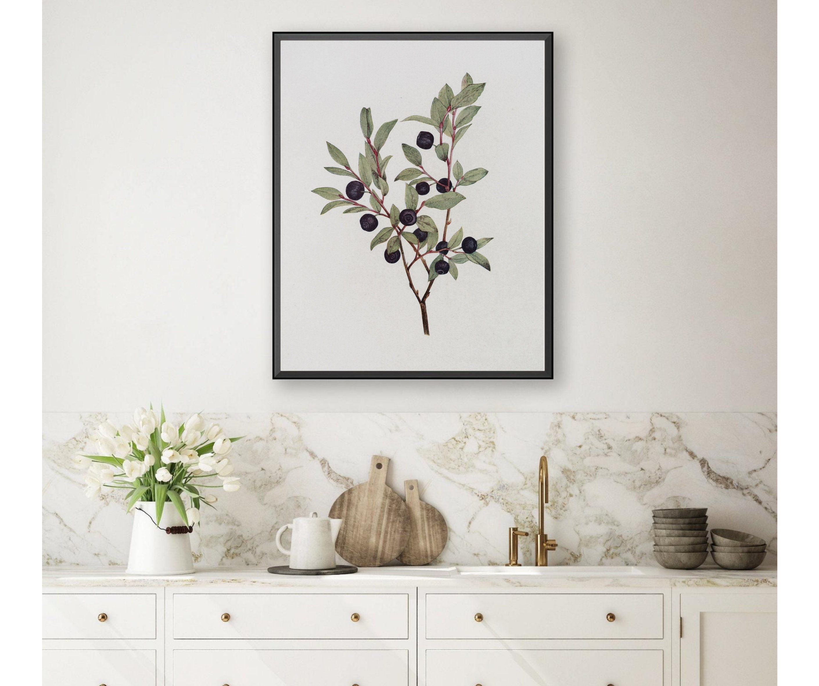Huckleberry Sprig Vintage Botanical Watercolor Painting - Etsy