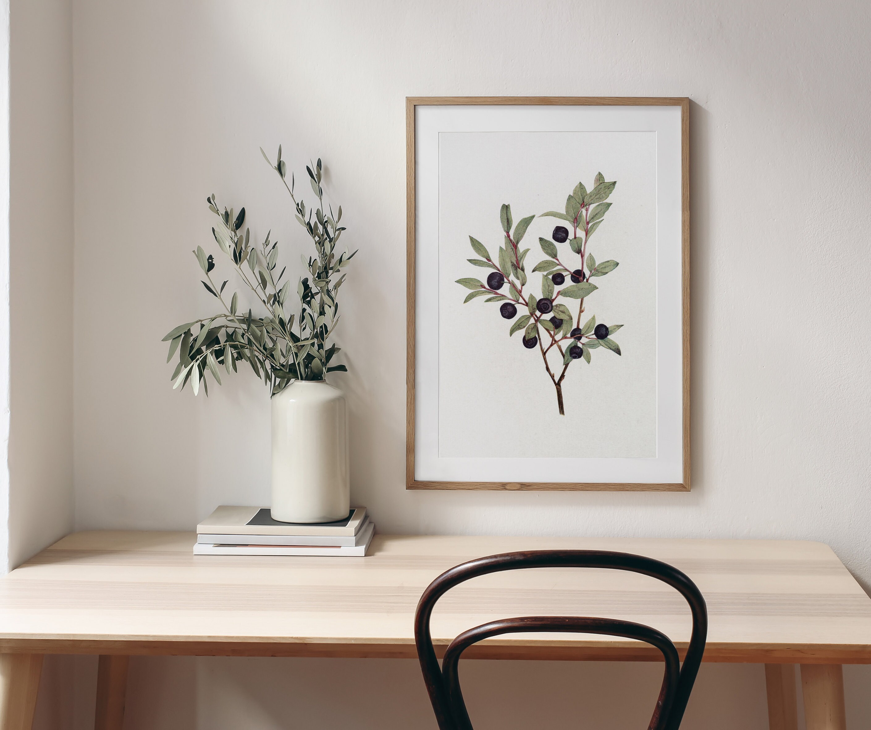 Huckleberry Sprig Vintage Botanical Watercolor Painting - Etsy