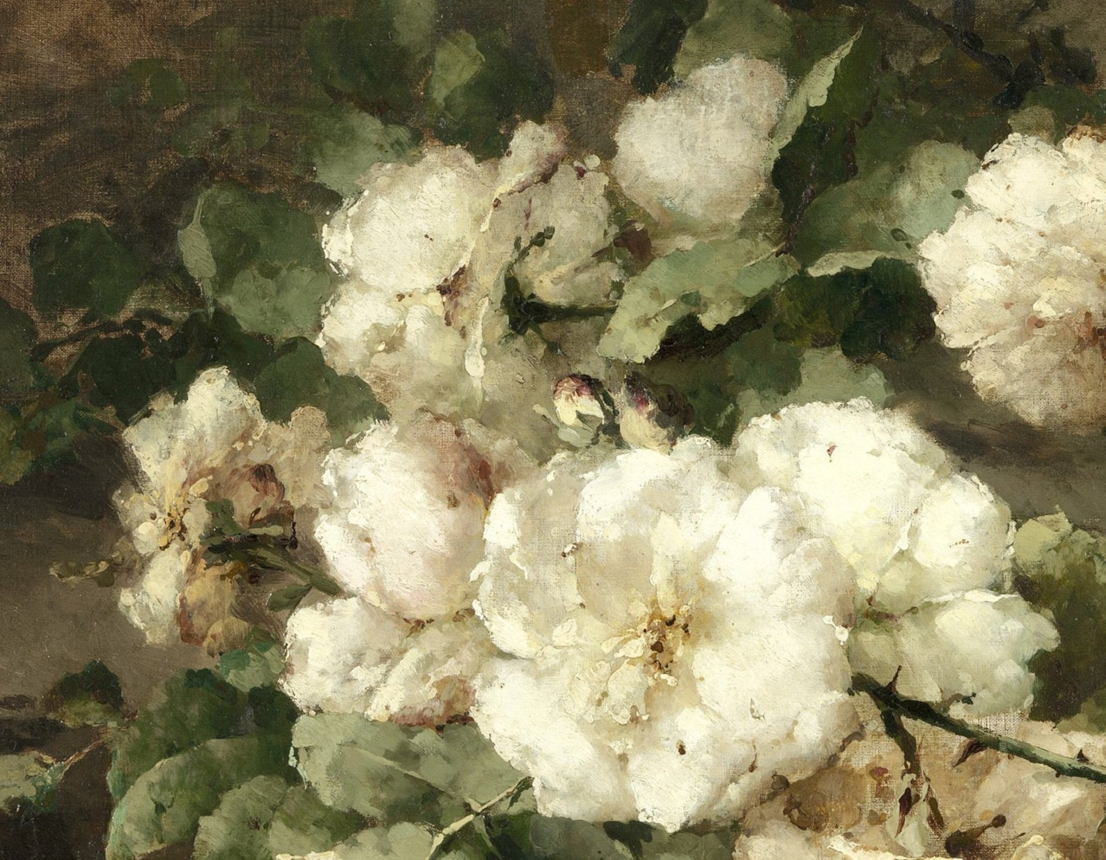 White Floral Still Life Vintage Rose Oil Painting Flower - Etsy