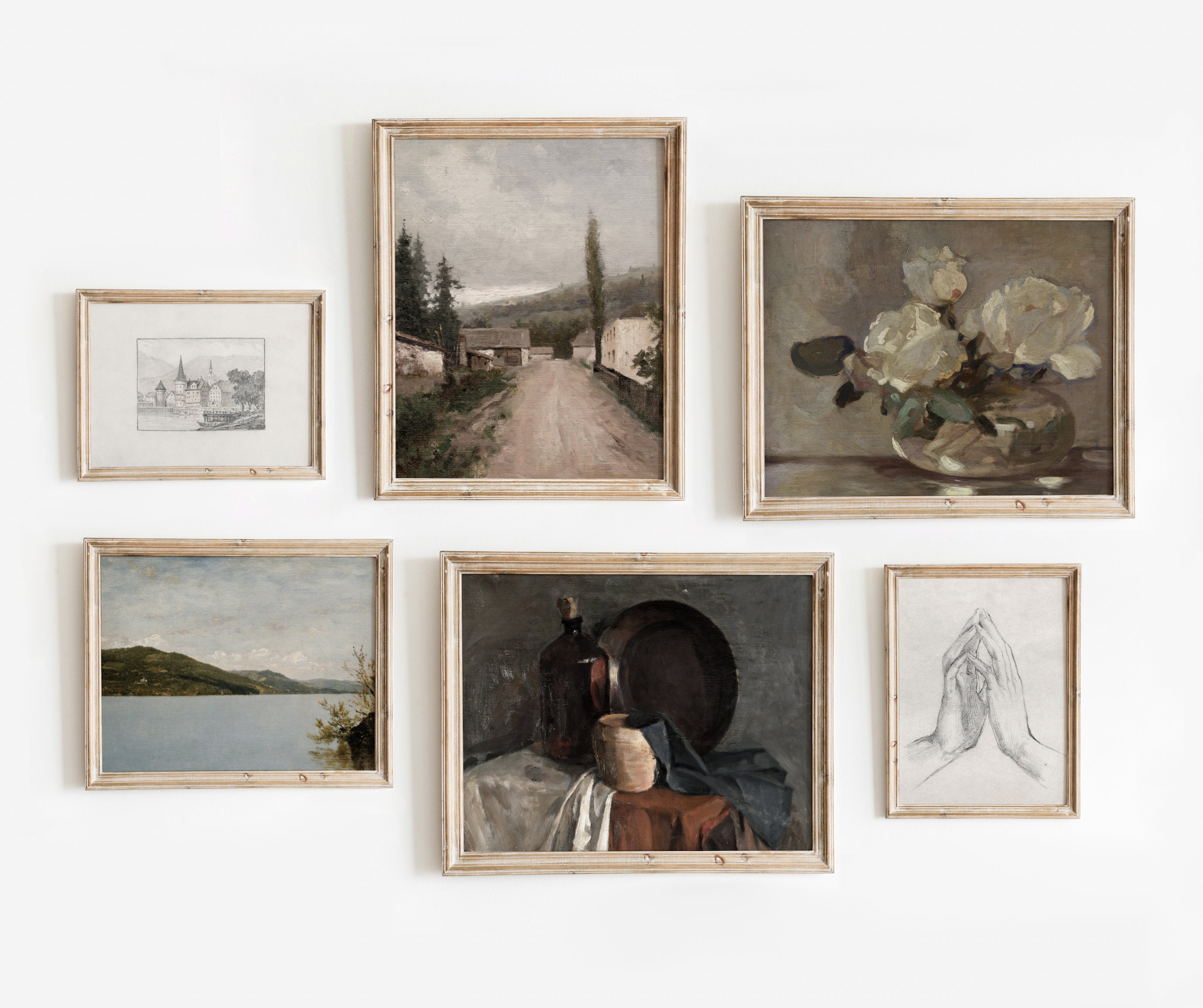 Set of 6 European Prints Vintage Gallery Wall Set Neutral - Etsy