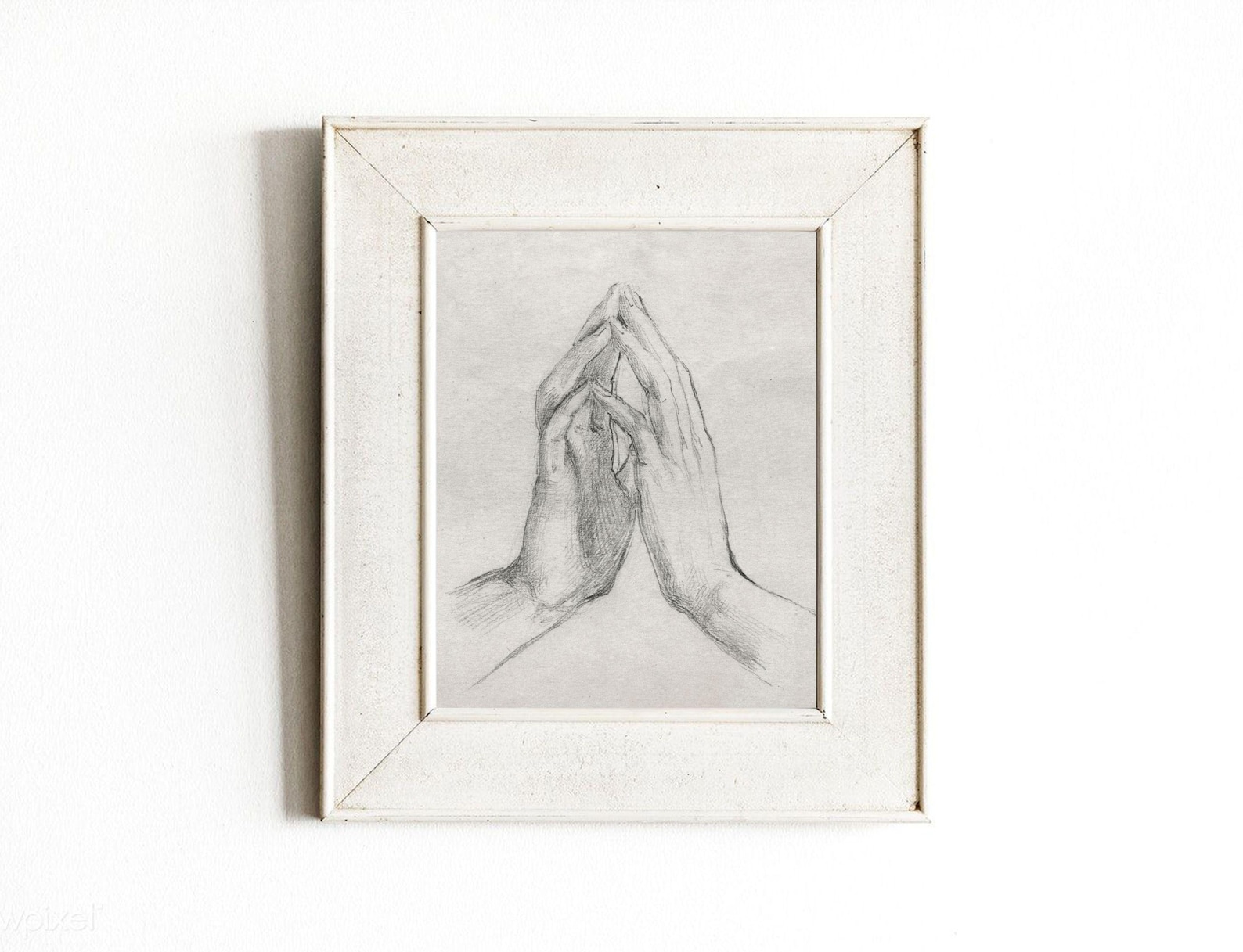 Hand Study | Vintage Hand Sketch Drawing | Fingertips Humans Touching ...