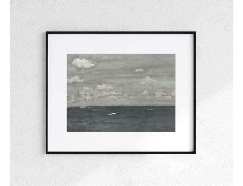 Deep Sea | Vintage Ocean Painting | Dark Water Seascape | Nautical ...