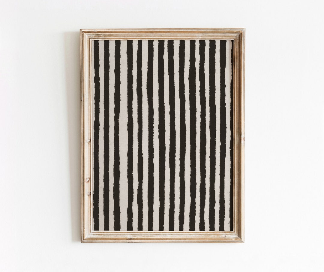 Stripes | Vintage Black and White Abstract Art | Geometric Ink Lines ...