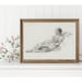 Reclining Woman Sketch | Vintage Drawing | Black and White | Minimal ...
