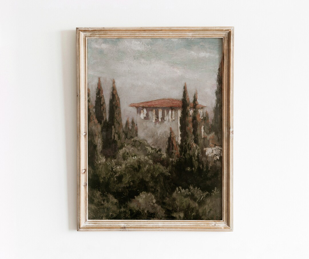 Umbria | Vintage Italian Landscape | Rural Italy Oil Painting | Villa ...