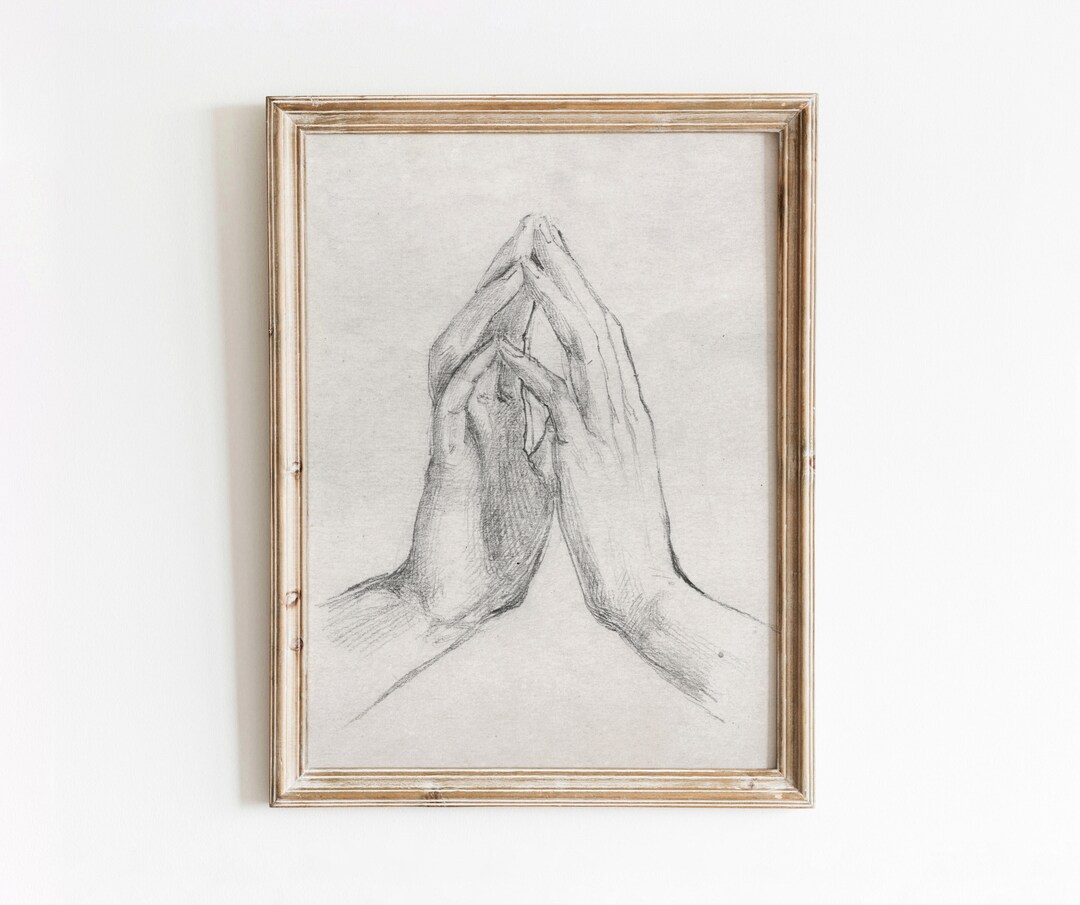 Hand Study Vintage Hand Sketch Drawing Fingertips Humans Touching ...