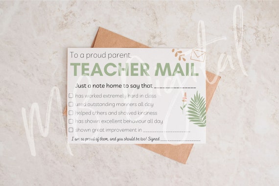 Proud Parent Teacher Mail PRINTABLE - Etsy