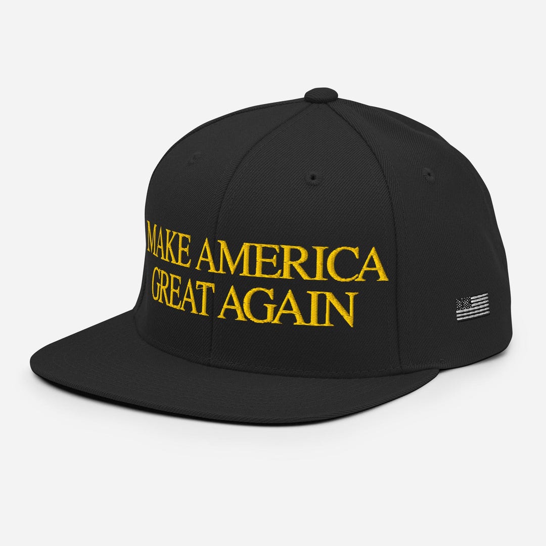DARK MAGA Snapback Hat With Gold Embroidery - Etsy