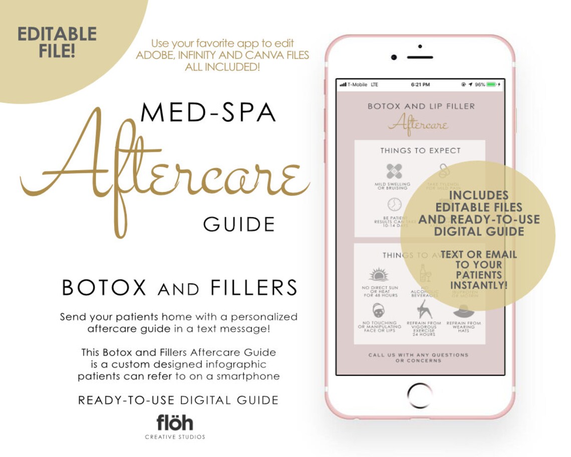 Botox and Fillers Aftercare Guide for iPhone Android Med-spa - Etsy
