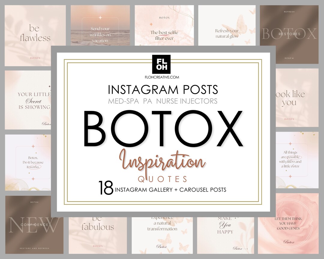 18 Botox Inspiration Quotes for Instagram, Med-spa, Skincare, CANVA ...